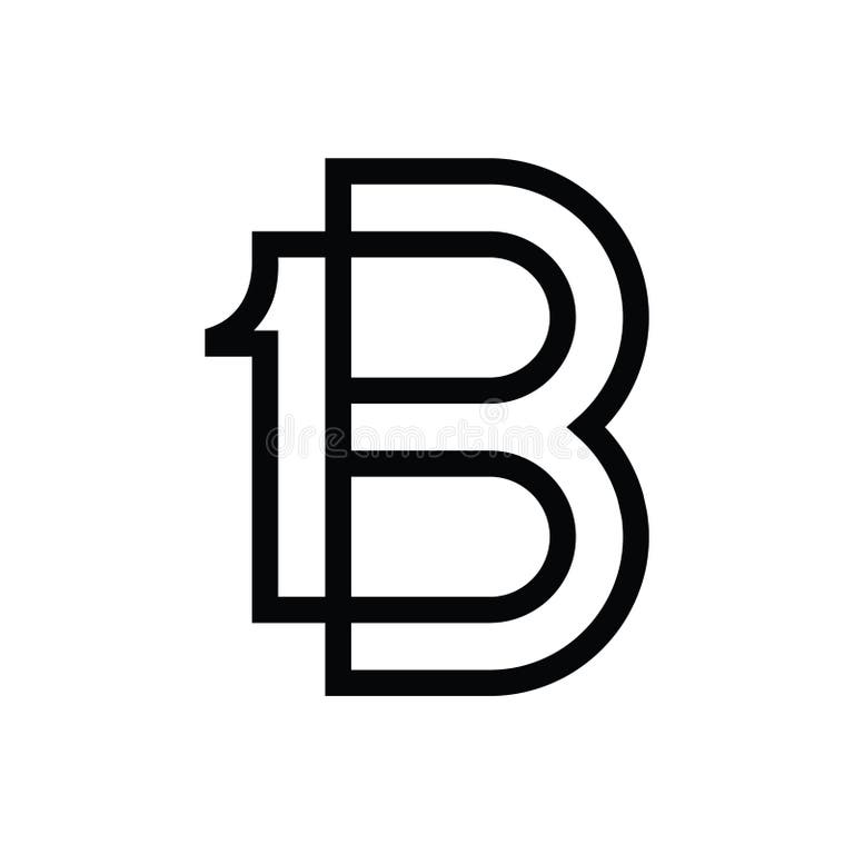 Letter B with Concept of Number One, Line Art Design Logo Inspiration ...