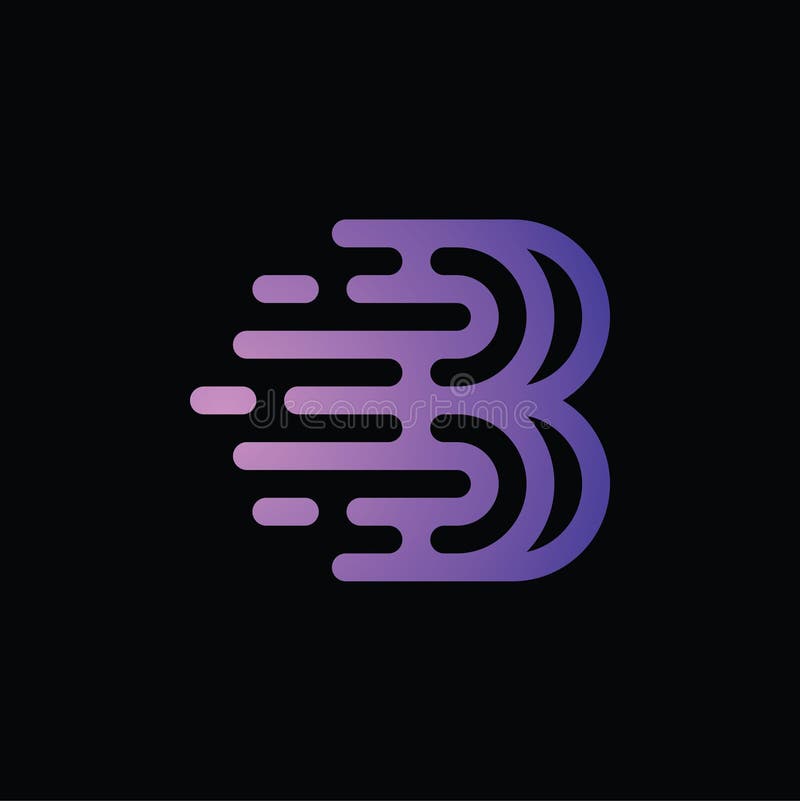 Initial Letter B Tech Digital Network Logo Design Template Stock ...