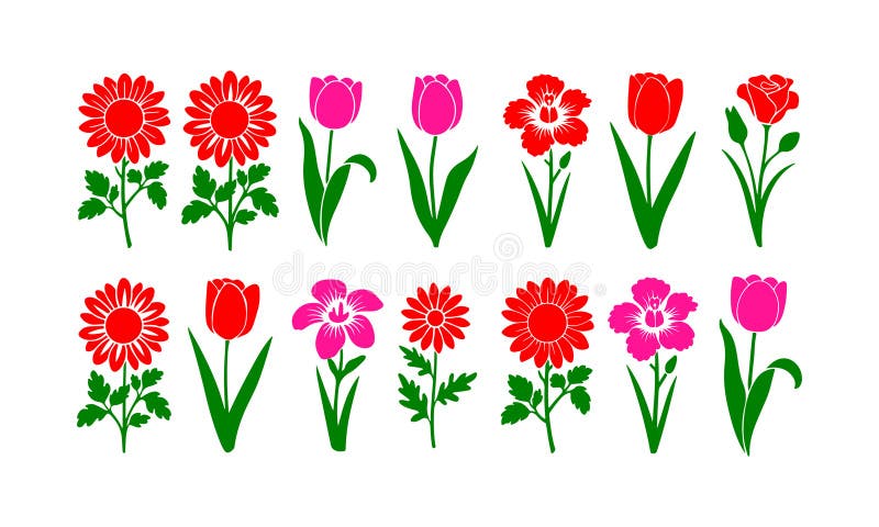 Elegant Assorted Flowers Vector Design Stock Illustration ...