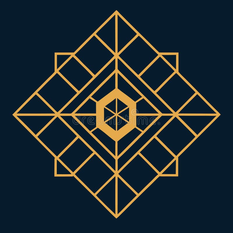 Elegant Geometric Art Deco Logo with Filigree Lines – Ornamental Design ...