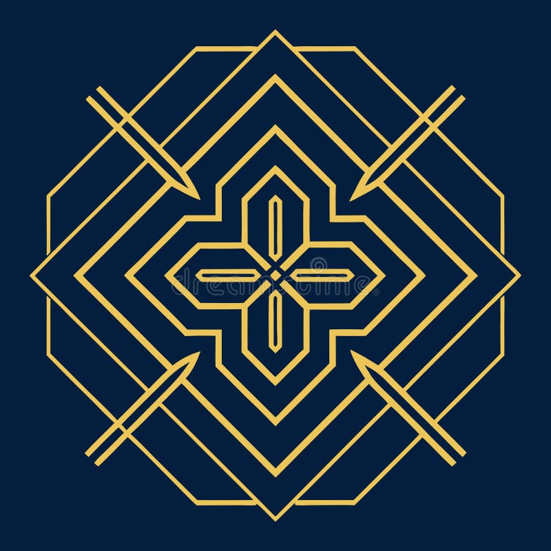 Elegant Geometric Art Deco Logo with Filigree Lines – Ornamental Design ...