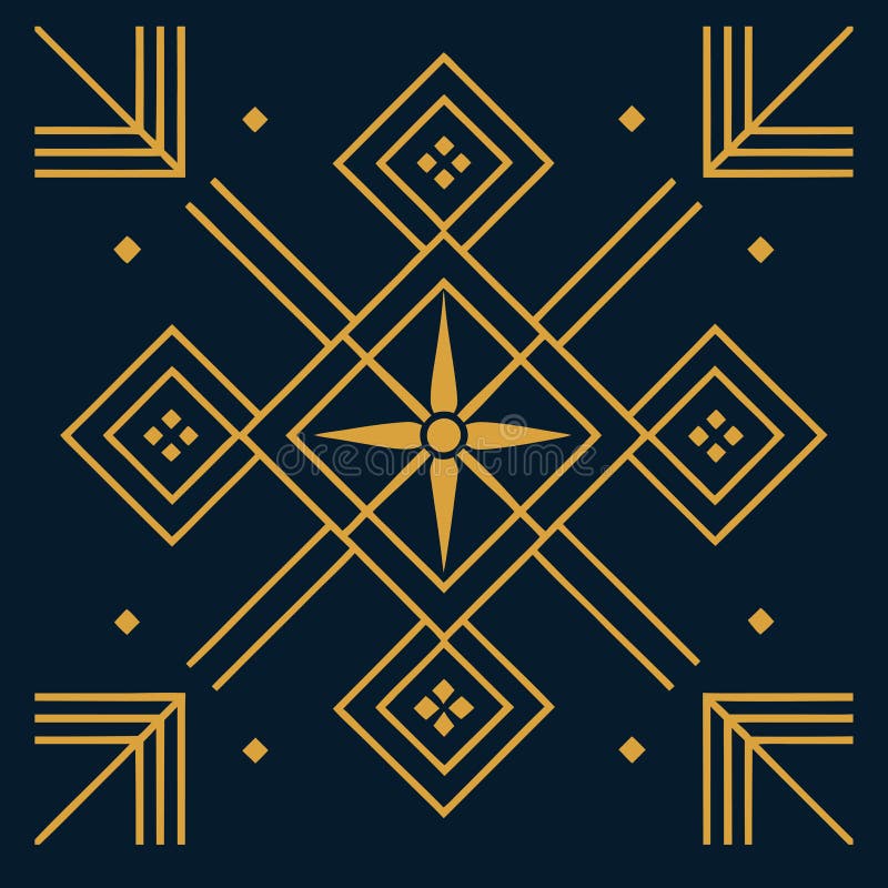 Elegant Geometric Art Deco Logo with Filigree Lines – Ornamental Design ...