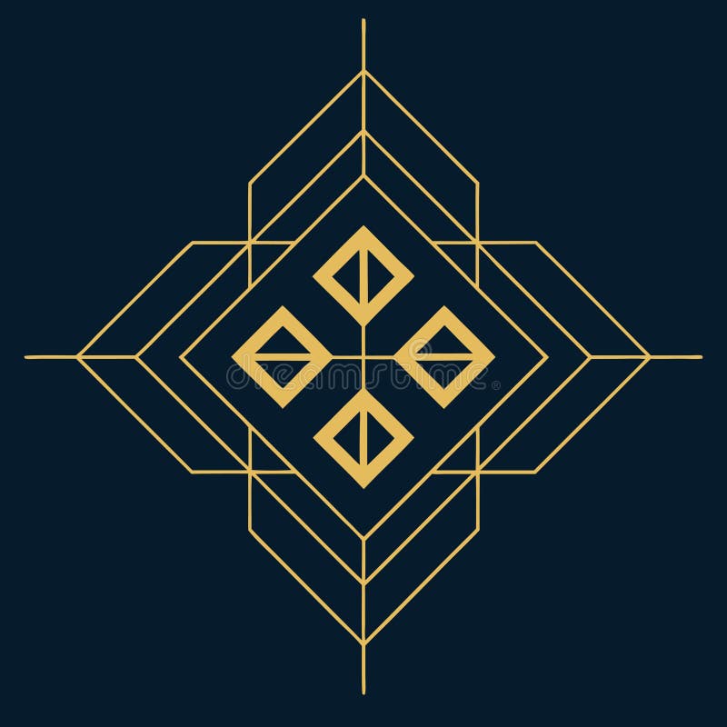 Elegant Geometric Art Deco Logo with Filigree Lines – Ornamental Design ...