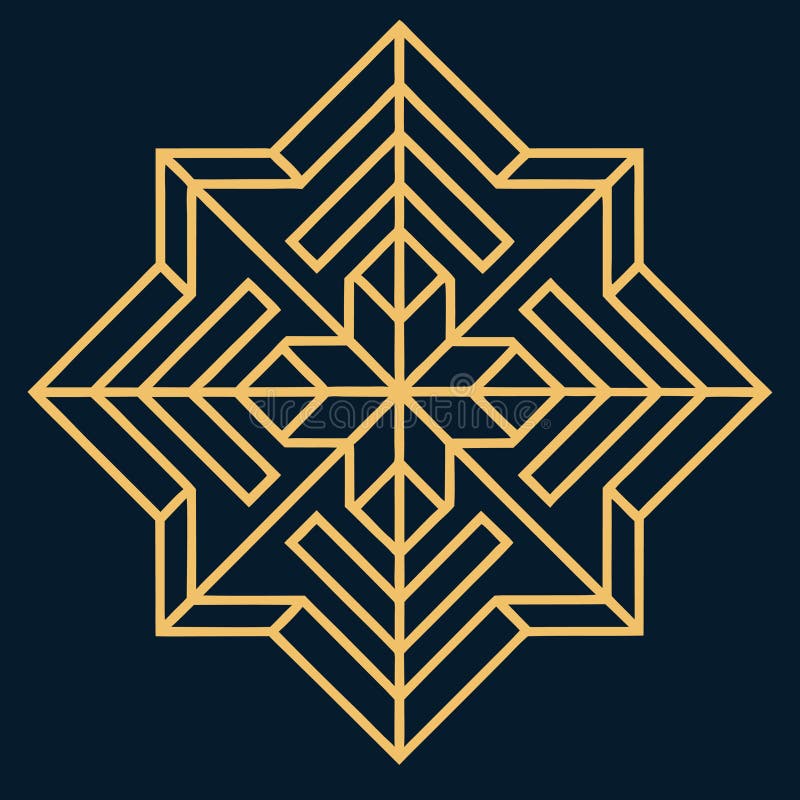 Elegant Geometric Art Deco Logo with Filigree Lines – Ornamental Design ...