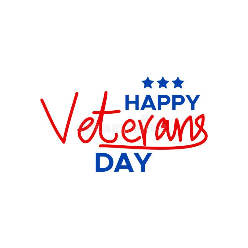 Happy Veterans Day Typography with Stars for USA Veteran Holiday ...