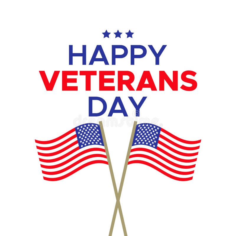Happy Veterans Day Typography Text Poster or Banner with USA Flag for ...