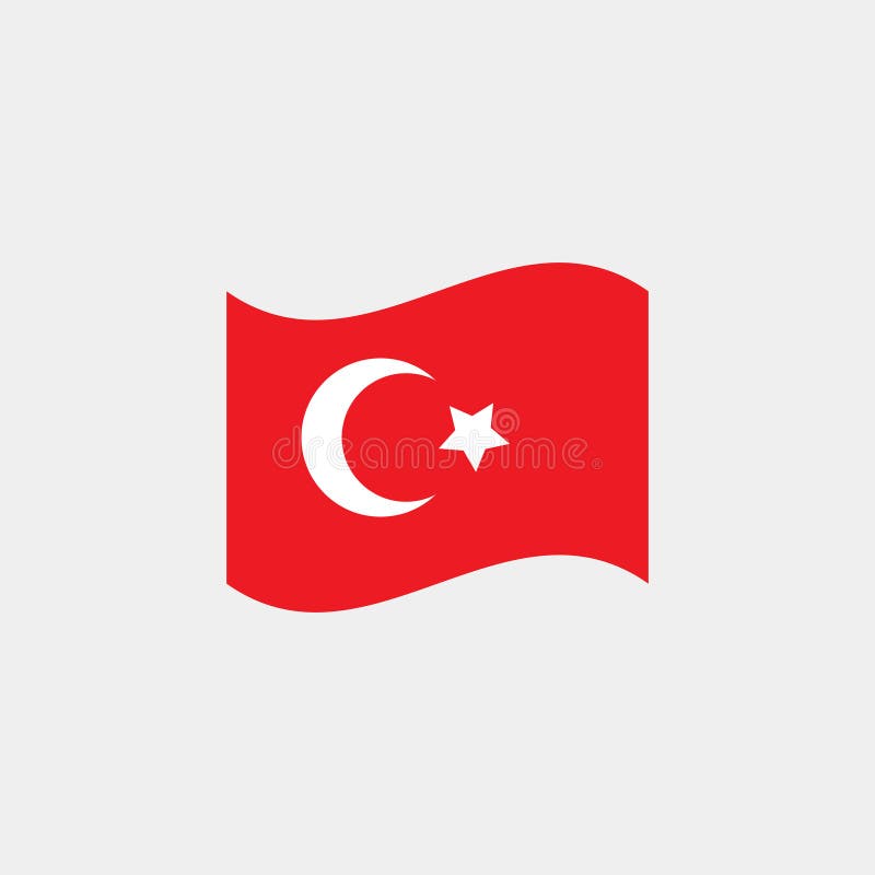 Turkey National Flag. Turkish Country Waving Flag Vector Illustration ...