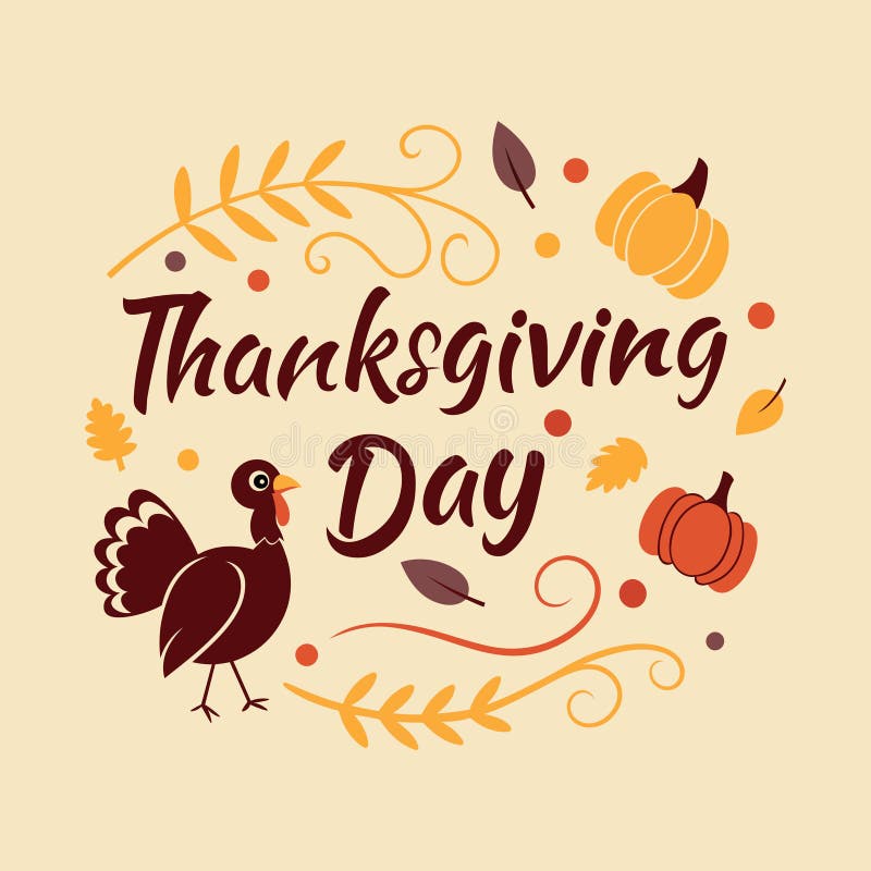 Typography Letter Happy Thanksgiving Day Focuses on Designing Creative ...