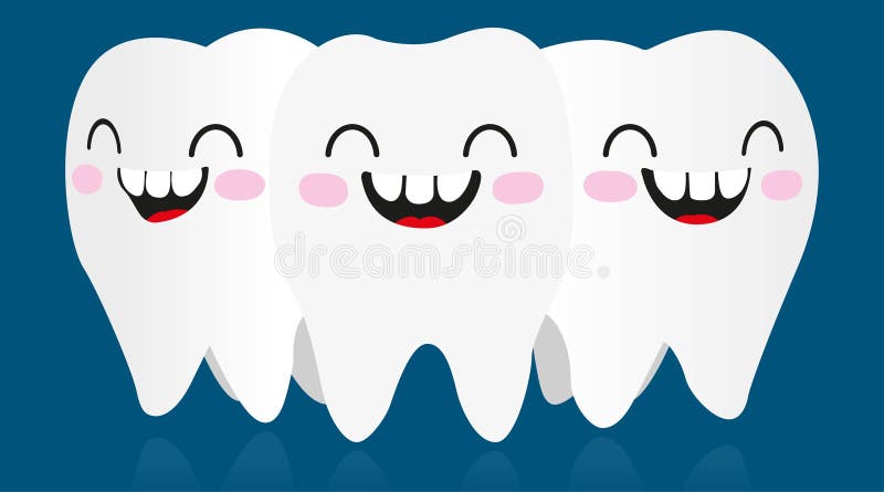 Cartoon Characters Teeths Vector. Cute Tooth Character Illustration for ...