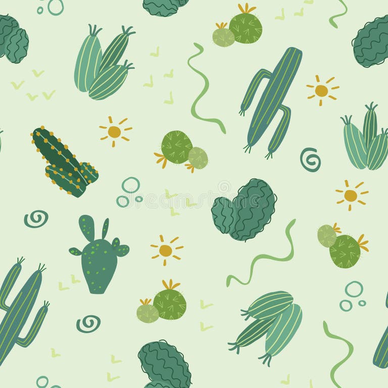 Cactus Repeating Pattern Stock Illustrations – 1,200 Cactus Repeating ...