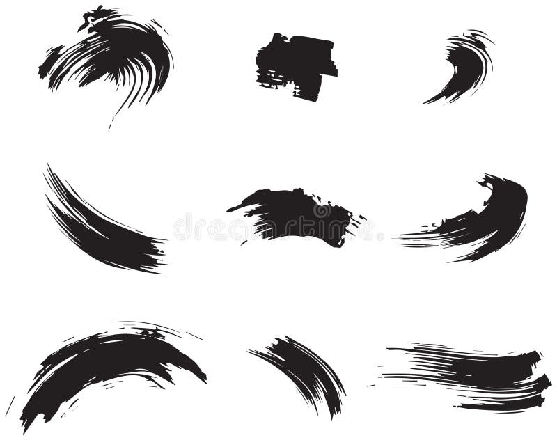A brush-drawn ink mark stock illustration. Illustration of vector ...