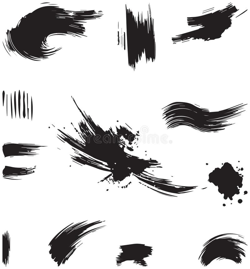 A brush-drawn ink mark stock illustration. Illustration of drawn ...