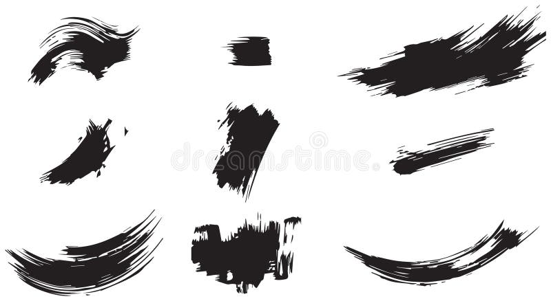 A brush-drawn ink mark stock illustration. Illustration of mark - 343844598