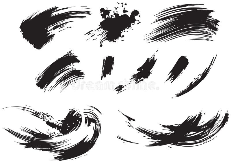 A brush-drawn ink mark stock illustration. Illustration of mark - 343844622