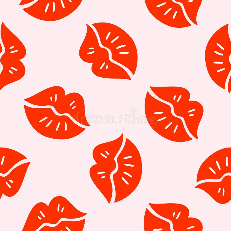 Kiss Background Kiss Pattern San Valentines Background. Stock Vector ...