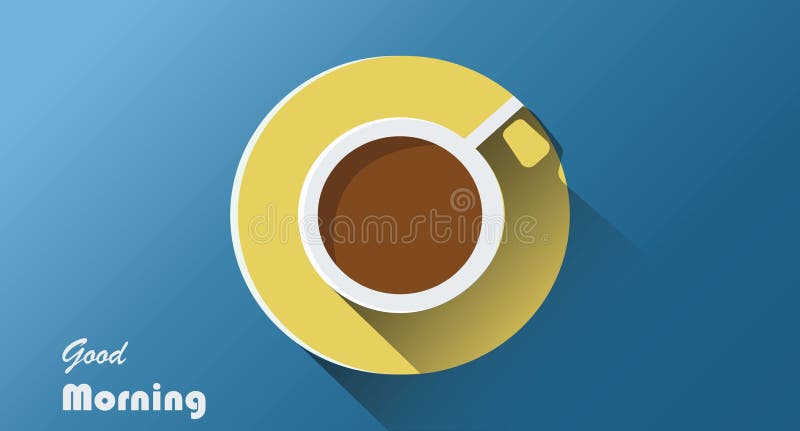 Good Morning Coffee Cup Minimalist Flat Design Illustration Stock ...