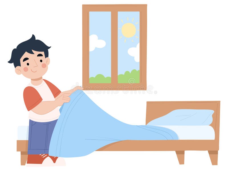 Bed Clipart Making Bed Boy Stock Illustrations – 83 Making Bed Boy