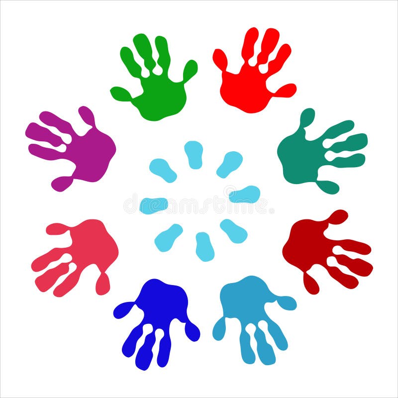Colorful Hands Vector Illustration Collection Stock Illustration ...