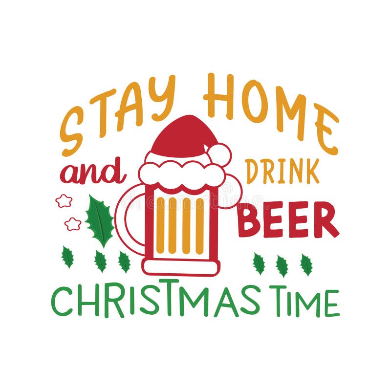 Christmas beer time . stock vector. Illustration of font - 348872445