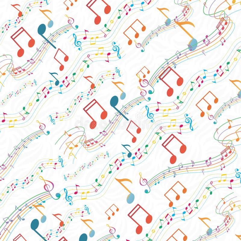 Colorful Music Note Printed Fabrics for Clothing Design Stock ...