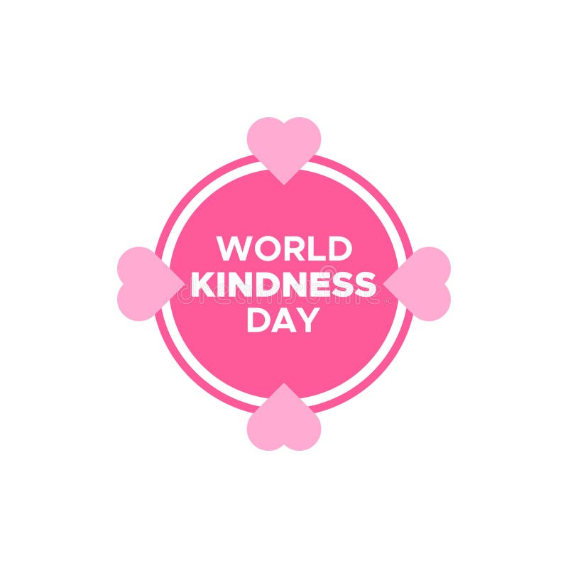 World Kindness Day Lettering Text with Hearts Circle Logo Concept for ...