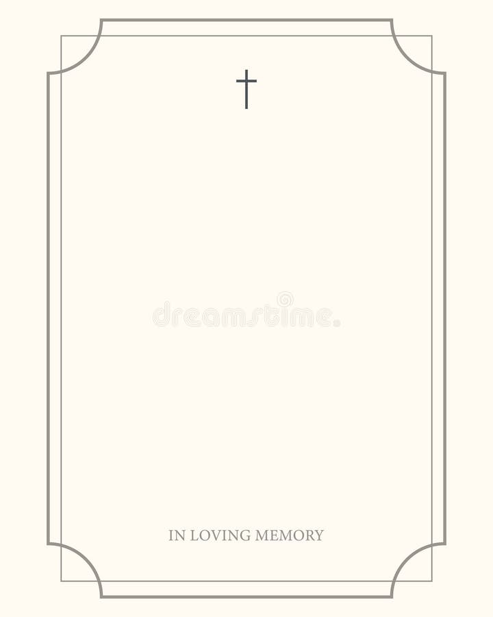 Funeral Vector Card. Empty Card. Digital Funeral Announcement ...