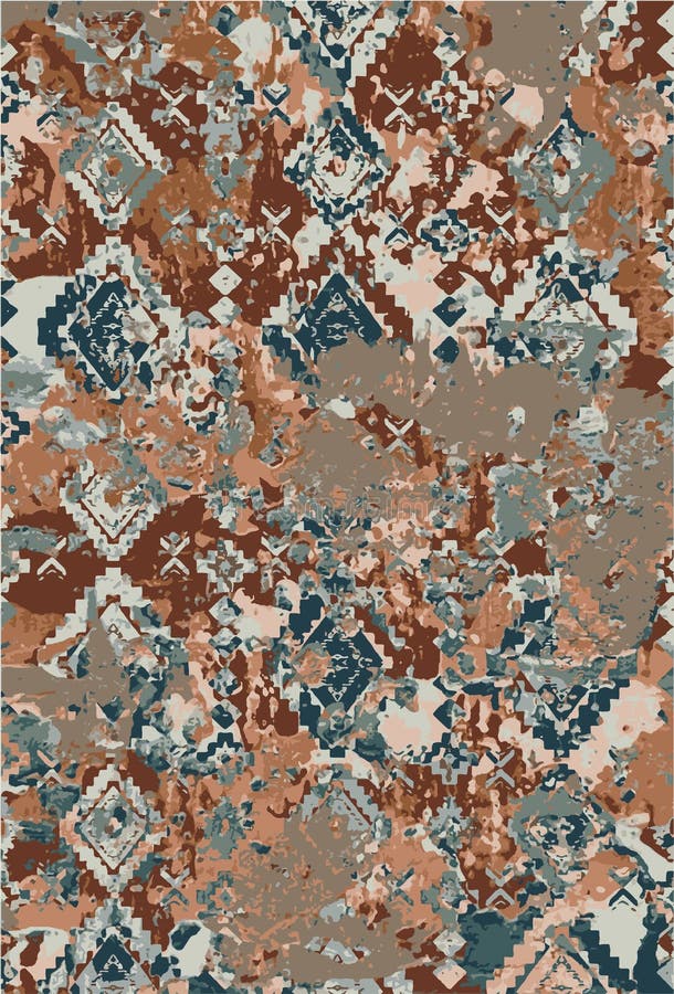 Kilim and Aztec Vector Pattern Rugs and Carpets with Grunge and ...