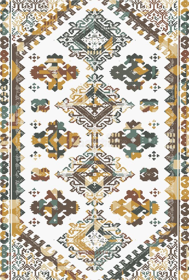 Kilim and Aztec Vector Pattern Rugs and Carpets with Grunge and ...
