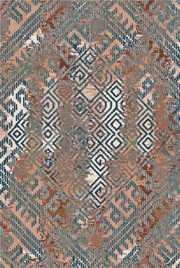 Kilim and Aztec Vector Pattern Rugs and Carpets with Grunge and ...