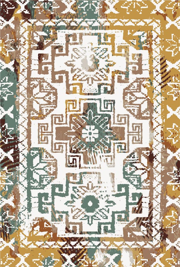 Kilim and Aztec Vector Pattern Rugs and Carpets with Grunge and ...