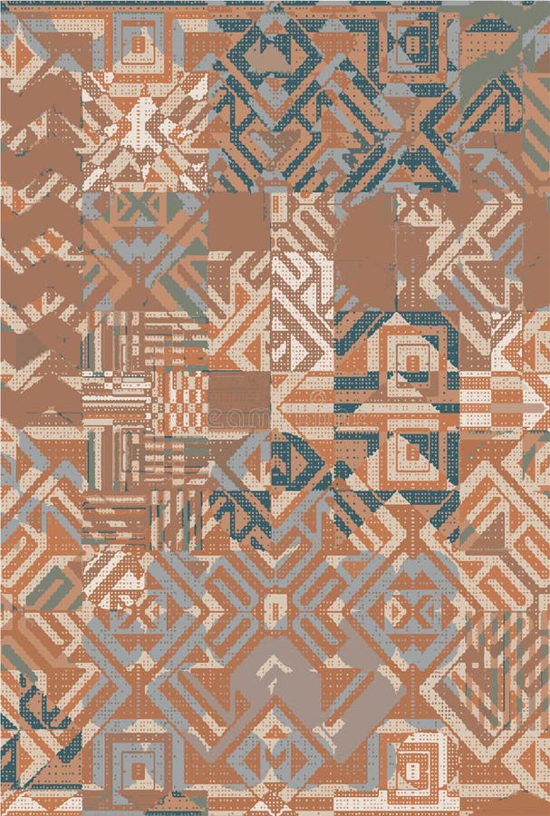 Kilim and Aztec Vector Pattern Rugs and Carpets with Grunge and ...