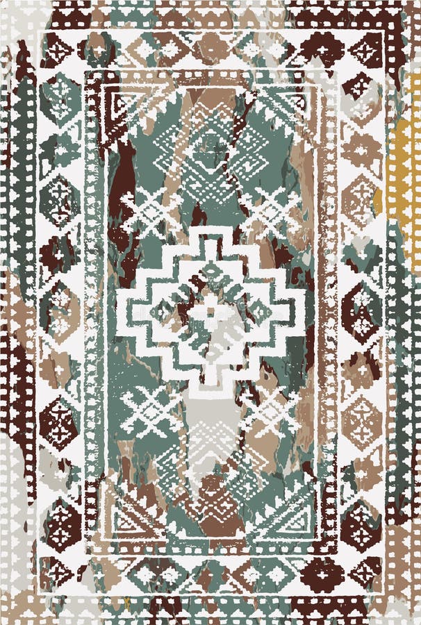 Kilim and Aztec Vector Pattern Rugs and Carpets with Grunge and ...