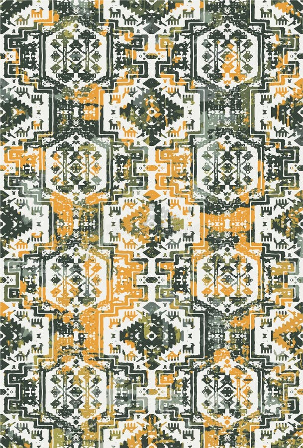Kilim and Aztec Vector Pattern Rugs and Carpets with Grunge and ...