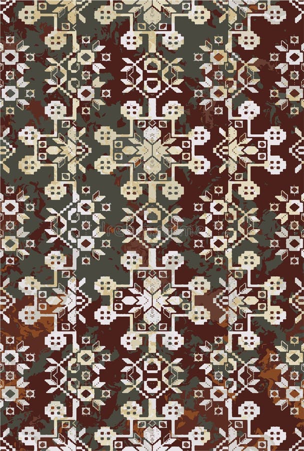 Kilim and Aztec Vector Pattern Rugs and Carpets with Grunge and ...