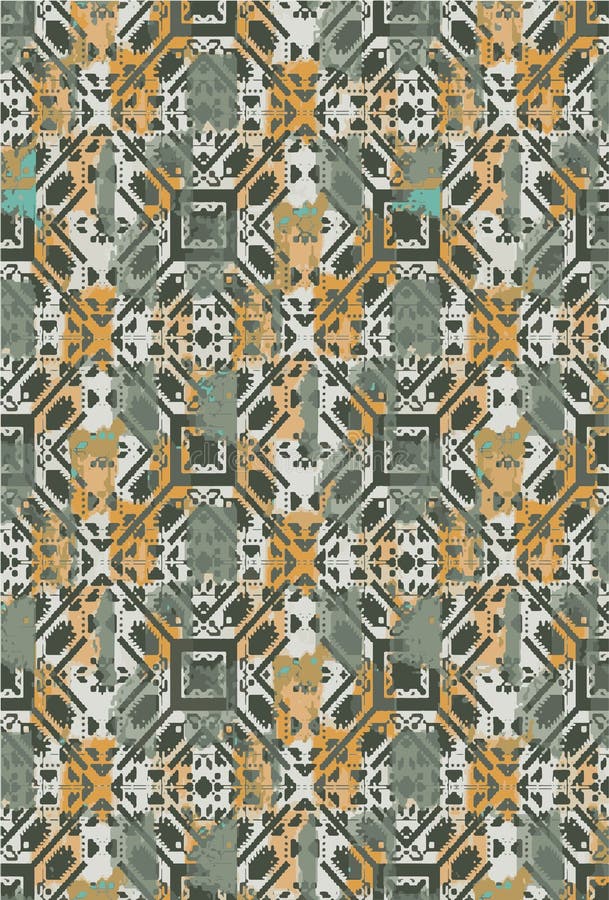 Kilim and Aztec Vector Pattern Rugs and Carpets with Grunge and ...