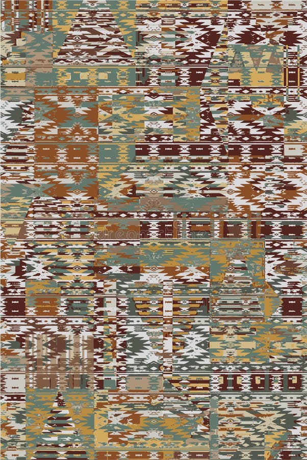 Kilim and Aztec Vector Pattern Rugs and Carpets with Grunge and ...