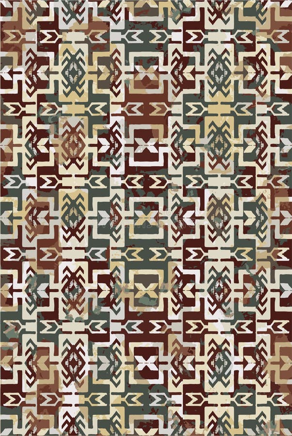 Kilim and Aztec Vector Pattern Rugs and Carpets with Grunge and ...