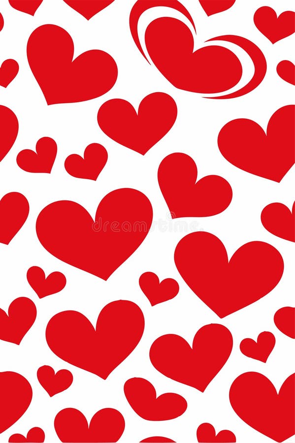 Romantic Red Valentine S Day Seamless Heart Pattern Vector Stock ...