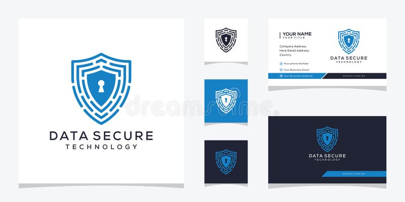 Security Secure Shield Cyber Technology Logo Design Inspiration Stock ...