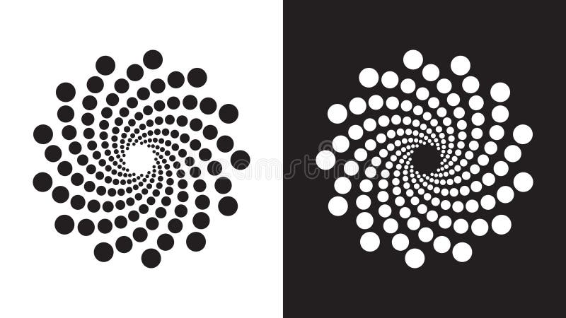 Abstract Dotted Spiral Geometric Shapes Optical Illusion Stock ...