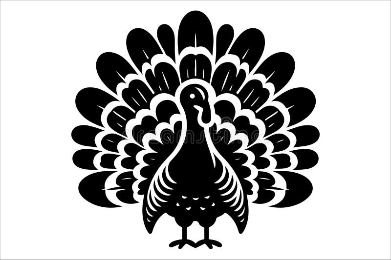 Turkey Bird Vector Silhouette Stock Vector - Illustration of white ...