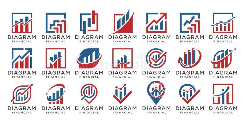 Set Collection of Diagram Financial Accounting, Logo Design Inspiration ...