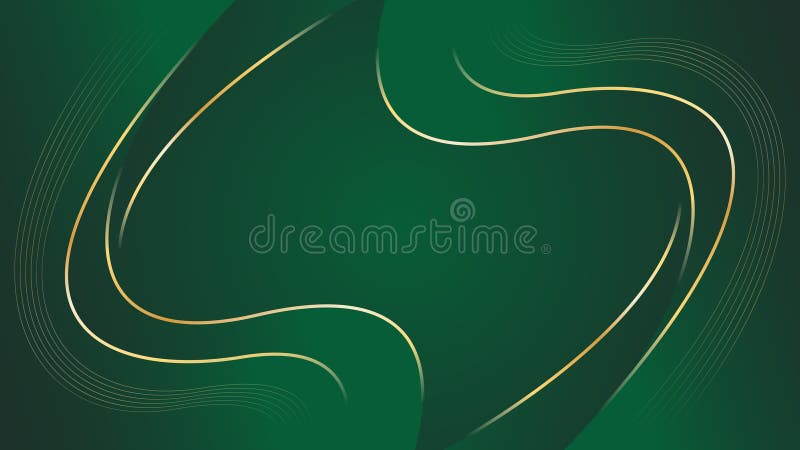 Abstract Emerald Green Luxury Background with Gold Lines. Dynamic ...