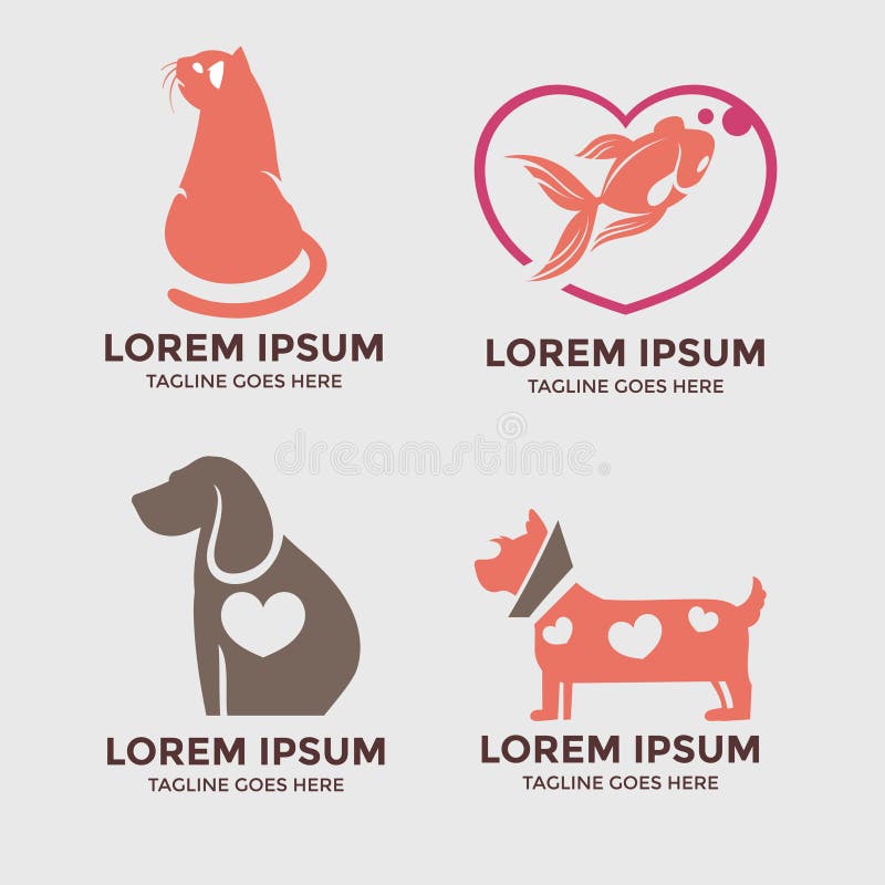 Modern Vector Set of Pet Shop Logo Design Template Stock Vector ...