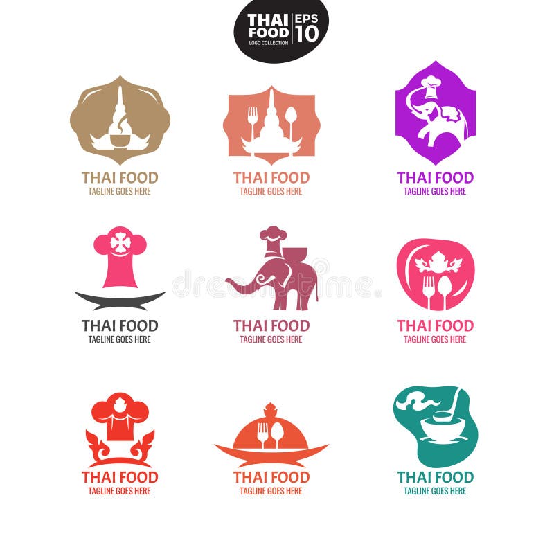 Modern Thai Food Logo Template for Culinary Business and Corporate ...