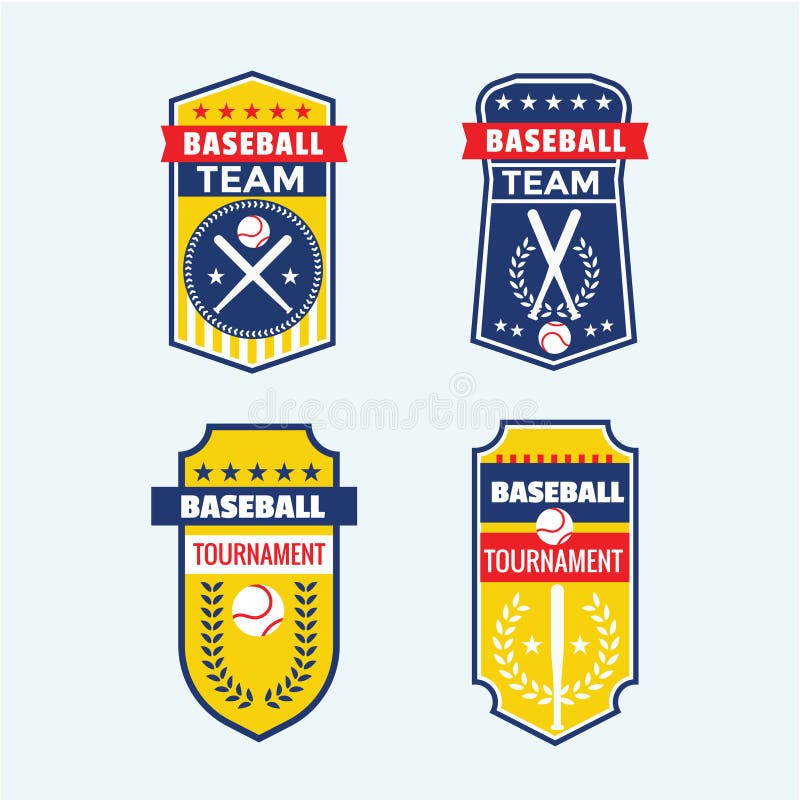Modern Baseball Badge Logo Design Template Stock Vector - Illustration ...