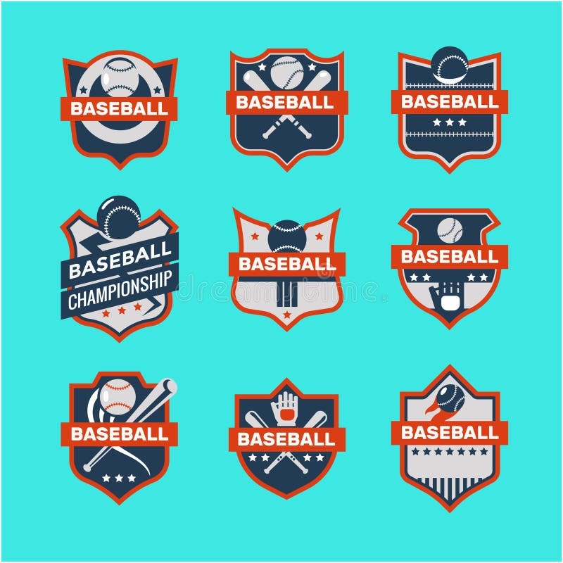 Modern Baseball Badge Logo Design Template Stock Vector - Illustration ...