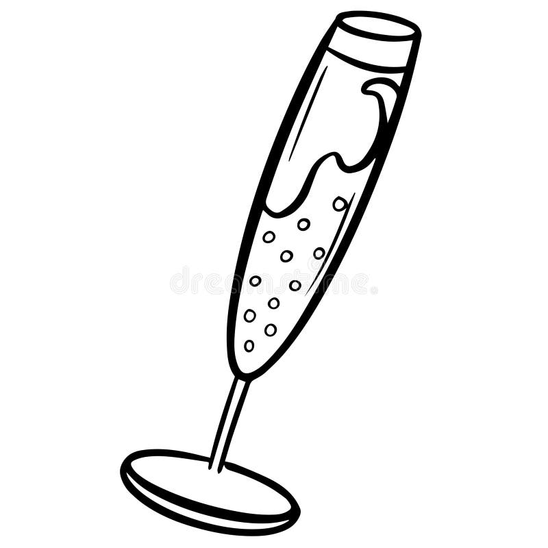 Celebration Cocktail Flute Glass with Alcohol Liquid Festive Clipart ...