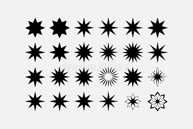 Set of Modern and Simple Stars Vector Illustration 2 Stock Illustration ...