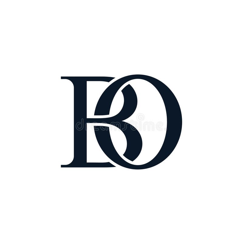 Initial Letter BO Typography Logo Design Inspiration Stock Illustration ...